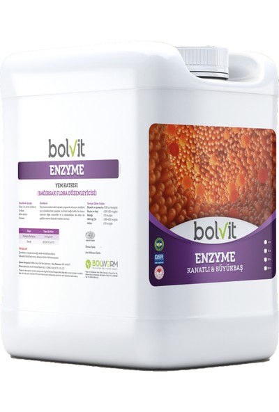 Bolvit Enzim - Kanatlı & Büyükbaş & Küçükbaş - 5 Litre Bolvit Enzim - Kanatlı & Büyükbaş & Küçükbaş - 5 Litre