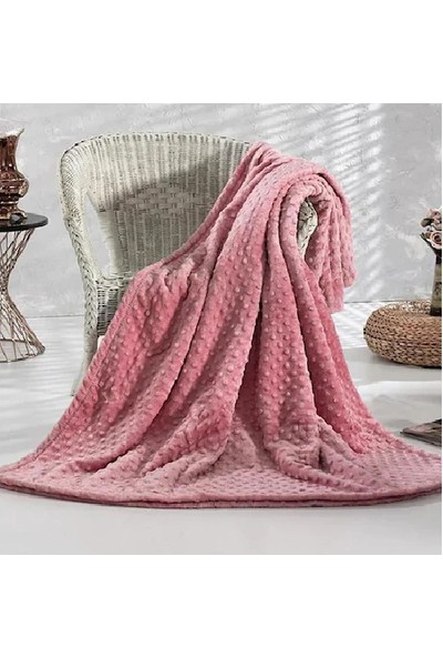 Merinos Pearl Tek Kişilik Tomurcuk Battaniye - Gül Kurusu