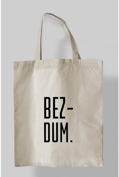 Coutoo Bezdum Baskılı Kadın Bez Çanta-Bej Coutoo Bezdum Baskılı Kadın Bez Çanta-Bej