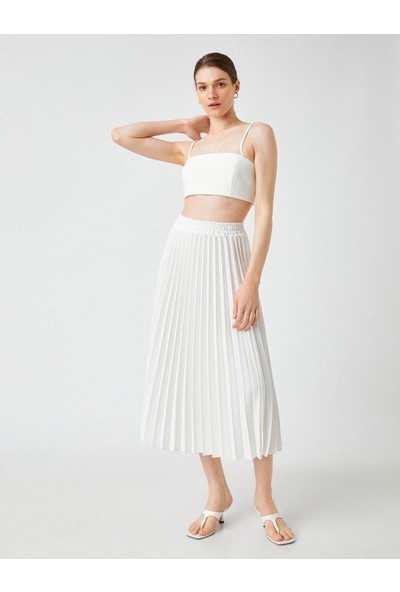 Koton Pilili Midi Boy Etek Beli Lastikli