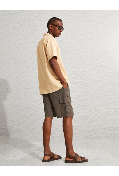 Koton Keten Karışım Kargo Chino Şort