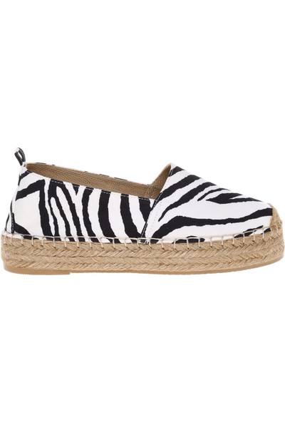 Fabrika Espadril, 38, Siyah - Beyaz