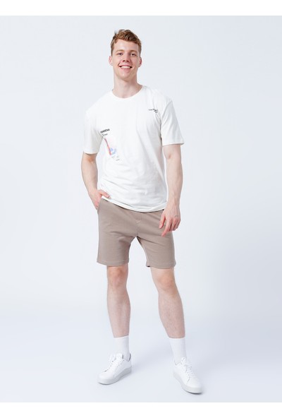 Jack & Jones 12202197_JJIFONT Jjsweat Shorts At Normal Bel Düz Kahve Erkek Sweat Şort