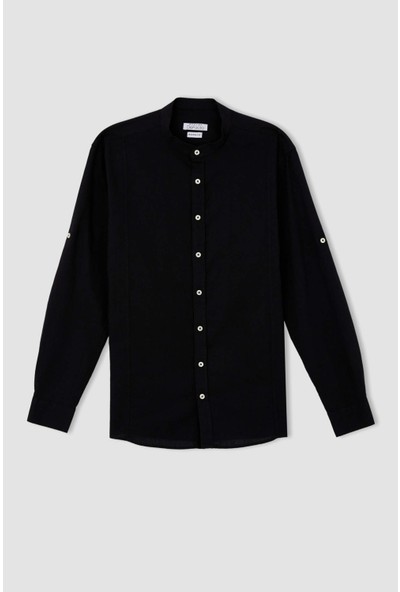Modern Fit Dik Yaka Uzun Kollu GÖMLEK N6491AZ22HS