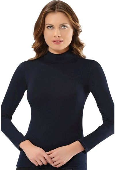 Belinay Kadın Uzun Kol Balıkçı Yaka Modal Body 0926 | Siyah