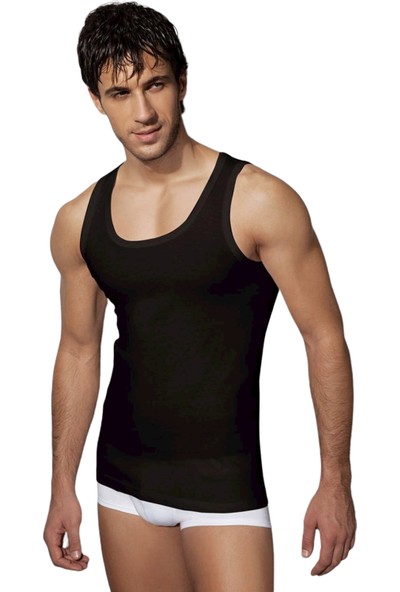 Doreanse Erkek Desensiz Kalın Askılı Atlet 2005 | Siyah