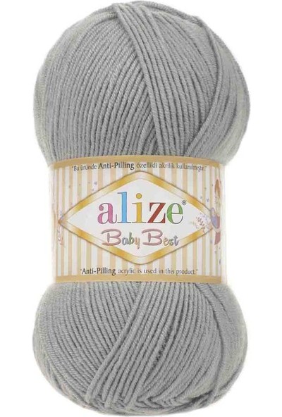 Alize Baby Best El Örgü Ipi Gri 344 Alize Baby Best El Örgü Ipi Gri 344