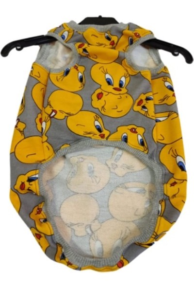 Gobo Tweety Desenli Gri Kollu Kedi Kıyafeti Elbisesi