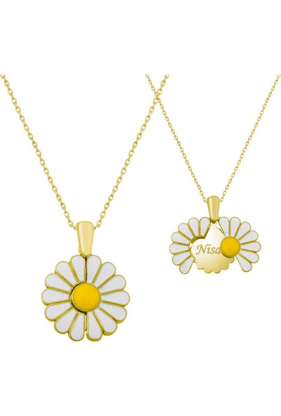 Gümüş Kişiye Özel Papatya Kolye