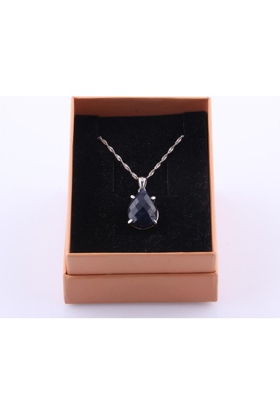 Safnaturel Safir Taşlı Gümüş Kolye(Gümüş Çerçeve ve Gümüş Zincir) Safnaturel Safir Taşlı Gümüş Kolye(Gümüş Çerçeve ve Gümüş Zincir)