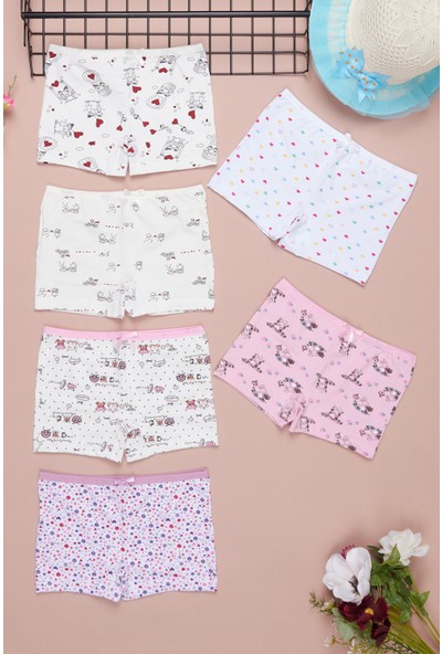 Cansın Mini Kız Çocuk Desenli 6'lı Boxer Seti 1-10 Yaş 14283 Cansın Mini Kız Çocuk Desenli 6'lı Boxer Seti 1-10 Yaş 14283
