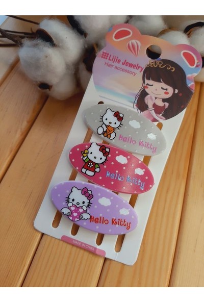 EyER Shoping 3'lü Hello Kitty Büyük Boy Çıtçıt Toka Pembe EyER Shoping 3'lü Hello Kitty Büyük Boy Çıtçıt Toka Pembe