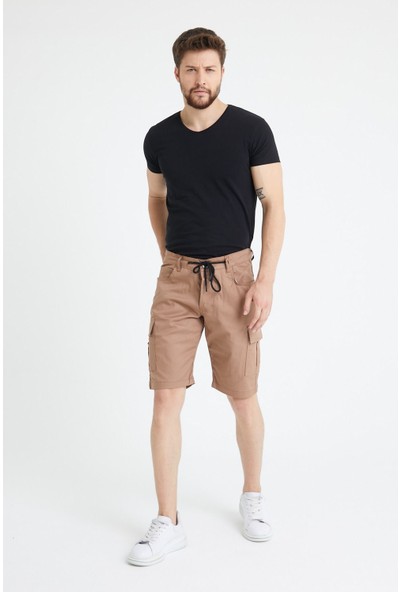 DCS Collection Dar Kesim Gabardin Kumaş Kargo Cep Erkek Bermuda Şort DCS2901HR