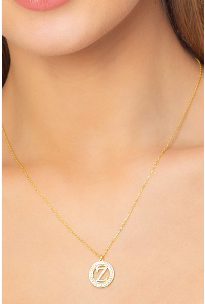 Jewelmim Z Harfli Taşlı 14K Sarı Altın Kaplama 50 cm Zincirli Kadın Gümüş Kolye Jewelmim Z Harfli Taşlı 14K Sarı Altın Kaplama 50 cm Zincirli Kadın Gümüş Kolye