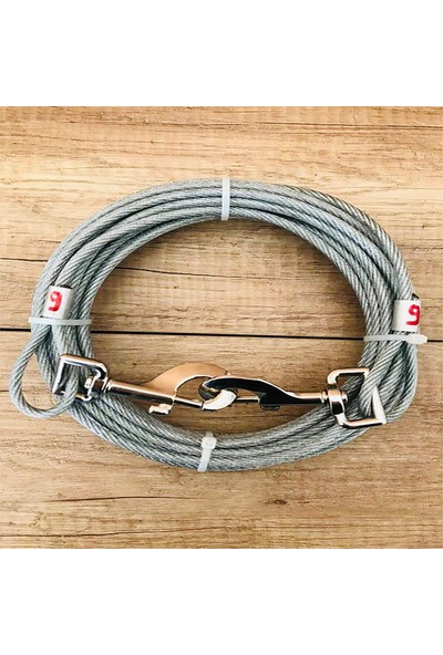 Lidersan Çelik 6 mm 9 Metre Köpek Bahçe Bağlama Halatı Lidersan Çelik 6 mm 9 Metre Köpek Bahçe Bağlama Halatı