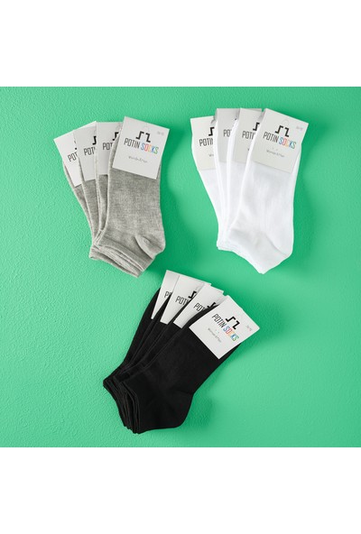 Potin 12'li Unisex Penye Patik Çorap