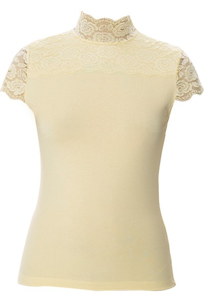 Arancia Dantelli Balıkçı Yaka Kısa Kol