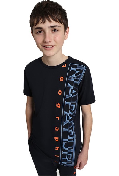 Napapijri Sadyr Logo 176 Marıne Genç T-Shirt - NP0A4F1P