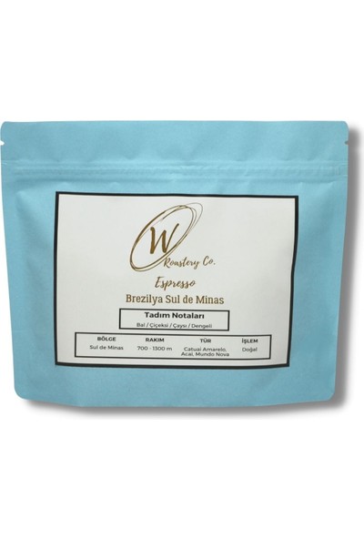 W Roastery Co. Brezilya Sul De Minas Espresso 1 kg