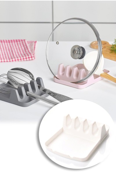 Homenıva Tencere Kapak Tutucu ve Kaşıklık - Tencere Kapağı Standı Kirli Kaşıklık Kepçe Altlığı Homenıva Tencere Kapak Tutucu ve Kaşıklık - Tencere Kapağı Standı Kirli Kaşıklık Kepçe Altlığı