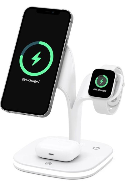 Iphone Watch Magsafe Airpods 5in1 Şarj Istasyon Standı Şık Lüx Tasarım Magnetik Charger 15W Iphone Watch Magsafe Airpods 5in1 Şarj Istasyon Standı Şık Lüx Tasarım Magnetik Charger 15W