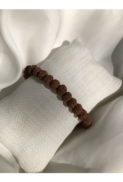 Rudraksha Tohumu Bileklik 6 x 7 mm Rondel Kesim