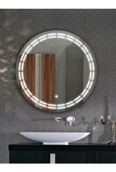 Vetroglass Ottico Serisi Banyo Aynası --72 cm Çapında Dokunmatik Ledli Beyaz Işık 4 mm Flotal Ayna Vetroglass Ottico Serisi Banyo Aynası --72 cm Çapında Dokunmatik Ledli Beyaz Işık 4 mm Flotal Ayna