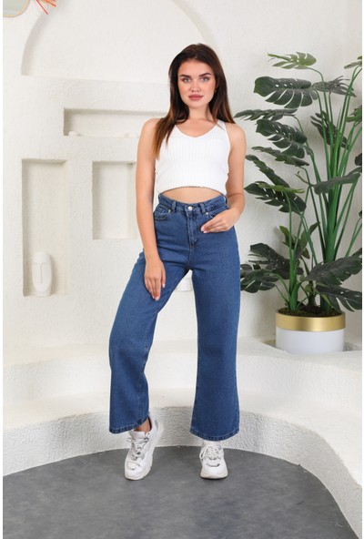 Modarafya Yüksek Bel Palazzo Salaş Jean Pantolon