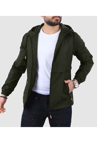 Casual Suit Erkek Haki Rüzgar ve Suya Dayanıklı Mevsimlik Mont