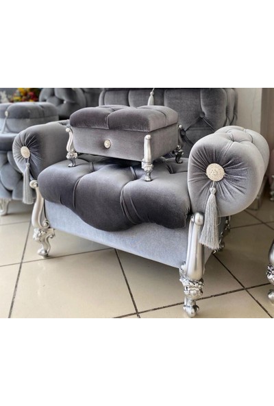 Ahşap 3lü Gelin Çeyiz Nişan Düğün Sandık Gri