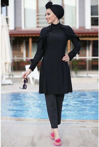 Adasea Kadın Likralı Fırfırlı Tasarım Tam Kapalı Tesettür Mayo 4104 Adasea Kadın Likralı Fırfırlı Tasarım Tam Kapalı Tesettür Mayo 4104