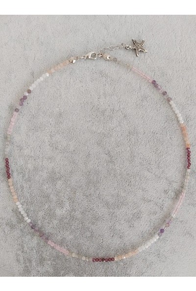 Hera Takı Atölyesi Aytaşı, Pembe Kuvars, Ametist, Güneş Taşı, Granat(Lal) ve Labrodorit Doğal Taş Kolye 2 mm Hera Takı Atölyesi Aytaşı, Pembe Kuvars, Ametist, Güneş Taşı, Granat(Lal) ve Labrodorit Doğal Taş Kolye 2 mm