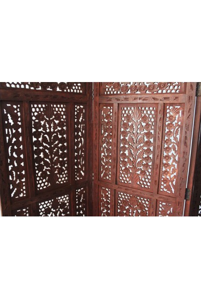 Himarry Dekoratif Ahşap Maun Rengi El Oyması Paravan Himarry Dekoratif Ahşap Maun Rengi El Oyması Paravan