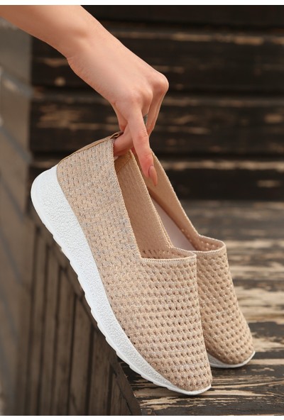 Shoecide Krem Triko Babet Ayakkabı Shoecide Krem Triko Babet Ayakkabı