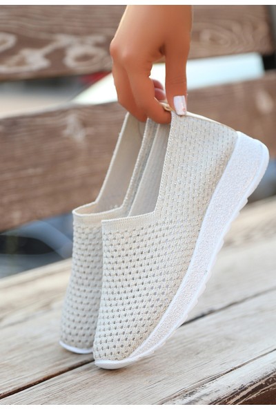 Shoecide Ten Simli Triko Babet Ayakkabı