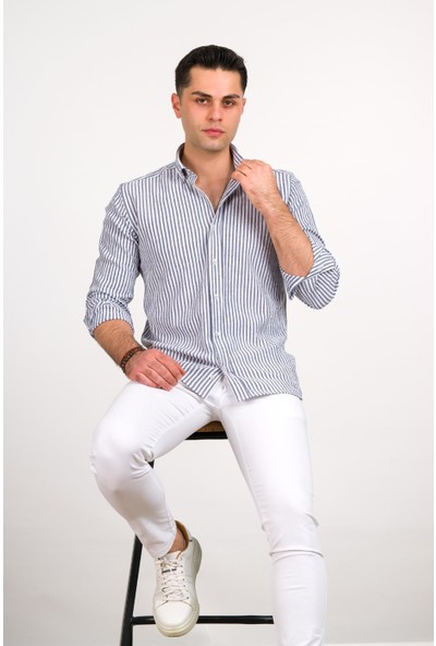 Modtime Slimfit Gofre Kumaş Pamuklu Yazlık Erkek Gömlek Modtime Slimfit Gofre Kumaş Pamuklu Yazlık Erkek Gömlek