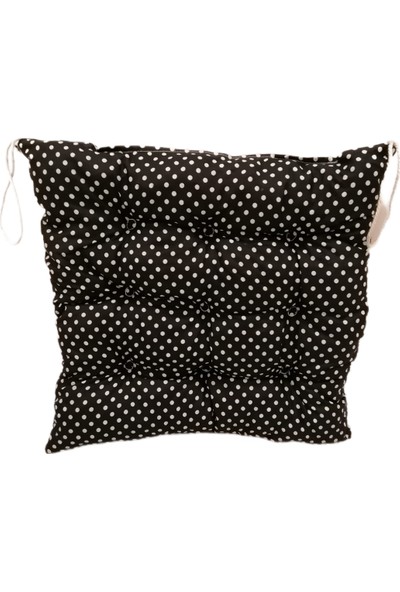 Rmd Shop Puantiye Kare Sandalye Minderi 42 x 42 Siyah Rmd Shop Puantiye Kare Sandalye Minderi 42 x 42 Siyah
