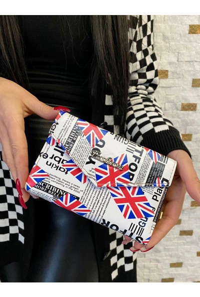 Shoecide Beyaz Cilt Renkli Cüzdan