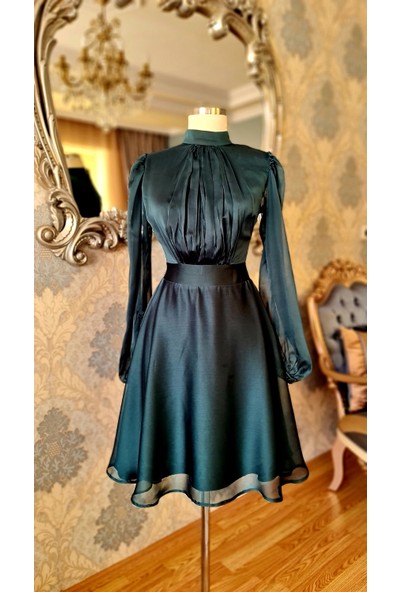 Moda Makko Yeşil Şifondan,söz,nişan,mezuniyet Için,mini Elbise Moda Makko Yeşil Şifondan,söz,nişan,mezuniyet Için,mini Elbise