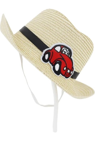 Charge Araba Figürlü Çocuk Hasır Şapka Charge Araba Figürlü Çocuk Hasır Şapka