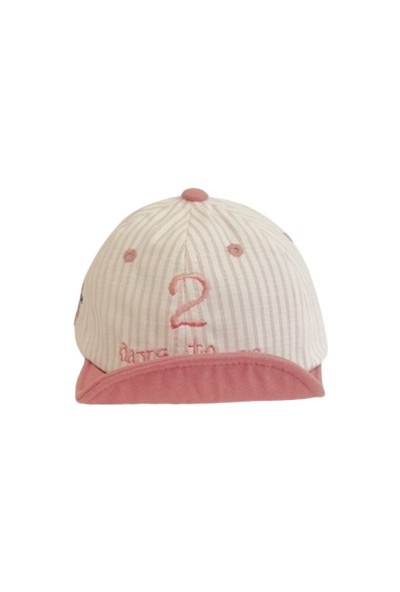 Snapback Çizgili Pamuklu Bebek Şapka