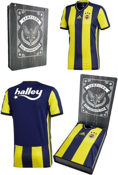 Fenerbahçe Orijinal Çubuklu Çocuk Forma Özel Tasarım Ahşap Kutulu