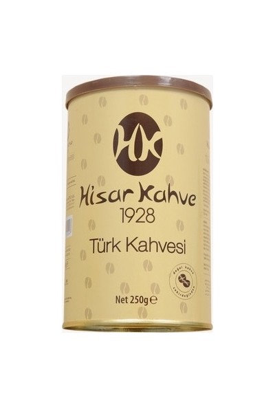 Hisar Türk Kahvesi Teneke 250 gr x 12 Paket