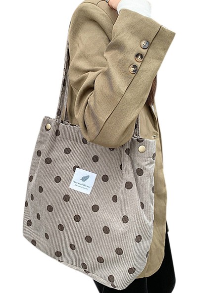 KKmoon Kadın Omuz Çantaları Kadife Tote Puantiyeli Vintage (Yurt Dışından)