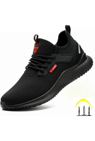 Yukka Çelik Burunlu Erkek Güvenlik Ayakkabısı - Siyah (Yurt Dışından)