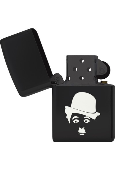 Hero Tasarım Charlie Chaplin Baskılı Siyah Çakmak BLL2457 Hero Tasarım Charlie Chaplin Baskılı Siyah Çakmak BLL2457