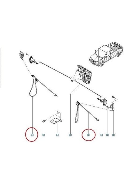 Mais Pick Up Bagaj Kapak Halatı Teli 8200957937