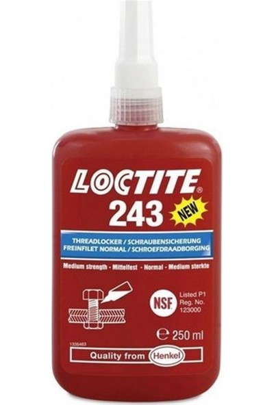 Loctite 243 Orta Mukavemetli Civata Sabitleyici 50ML Loctite 243 Orta Mukavemetli Civata Sabitleyici 50ML