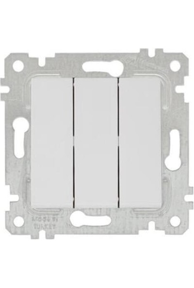 Rita Beyaz Mek+Tuş Üçlü Anahtar Mutlusan