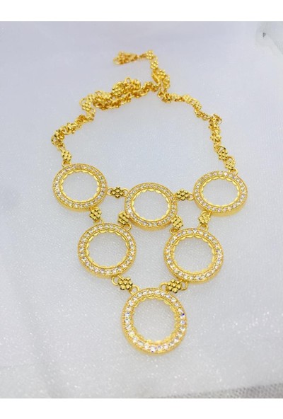 Çelikoğlu Kuyumculuk 22 Ayar Altın Kaplama Çeyrek Cerceveli Kolye